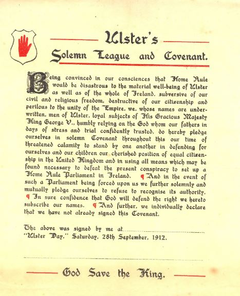 The Ulster Covenant – 28th September 1912