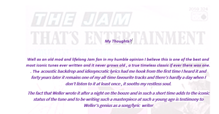 That’s Entertainment -The Jam : Iconic Songs & the story behind them